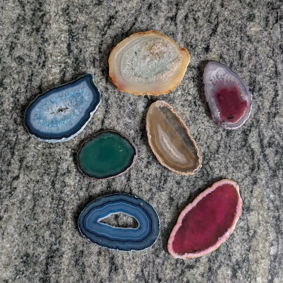 Accents | 7 Rainbow Geode Slices | Poshmark